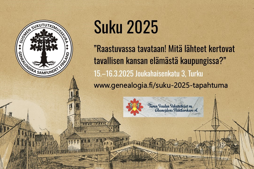 Suku 2025 -tapahtuma | Suomen Sukututkimusseura